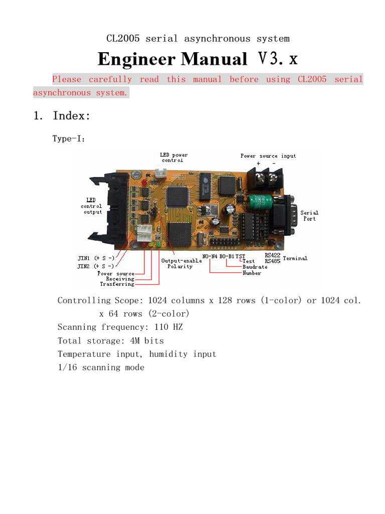 CL2005V3 Engineer Manual | PDF