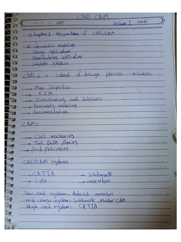 Cadcam Class Note | PDF