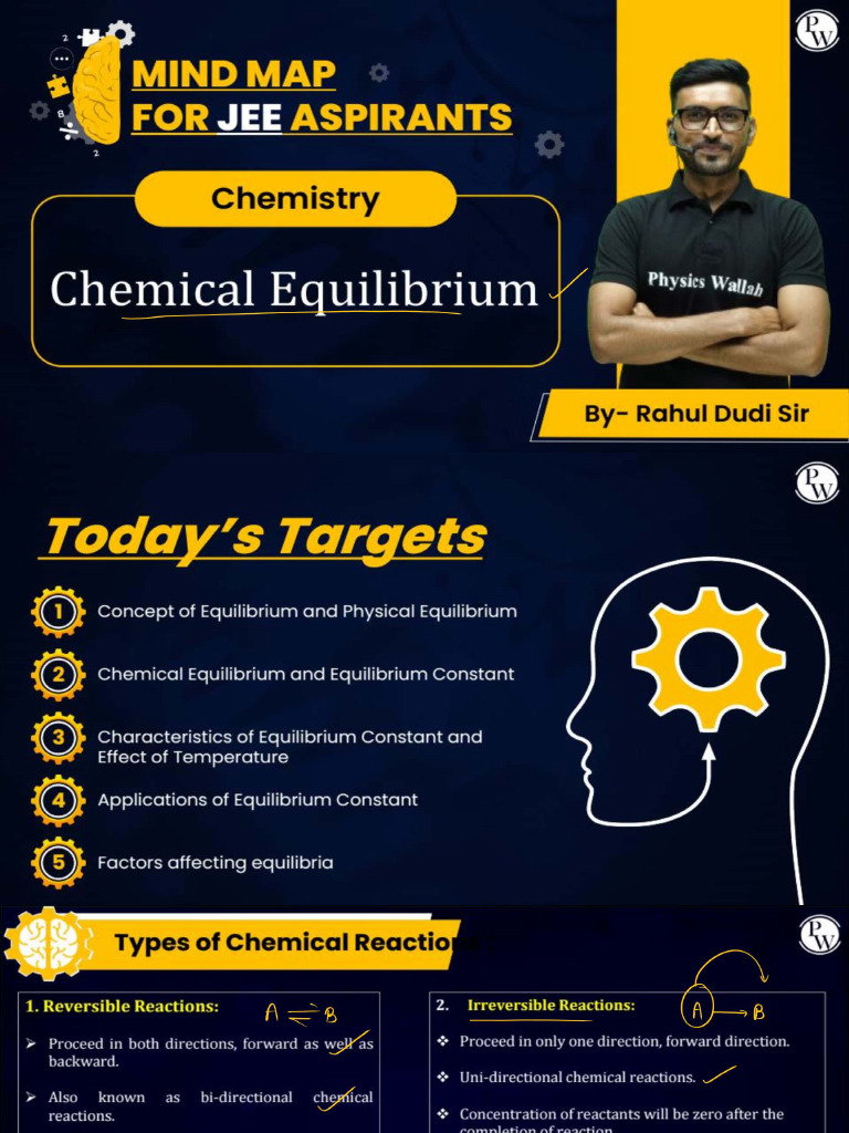 CHEMICAL EQUILIBRIUM - Class Notes - JEE Mindmap | PDF