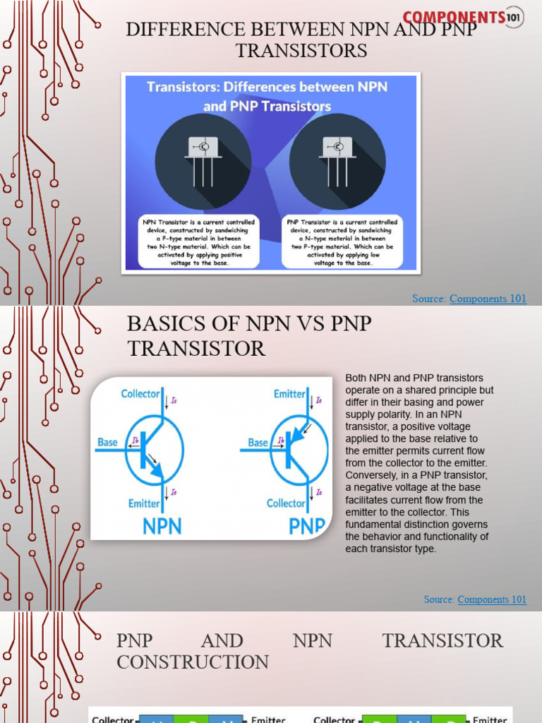 Explore The Difference Between NPN and PNP Transistors | PDF | Bipolar Junction Transistor ...