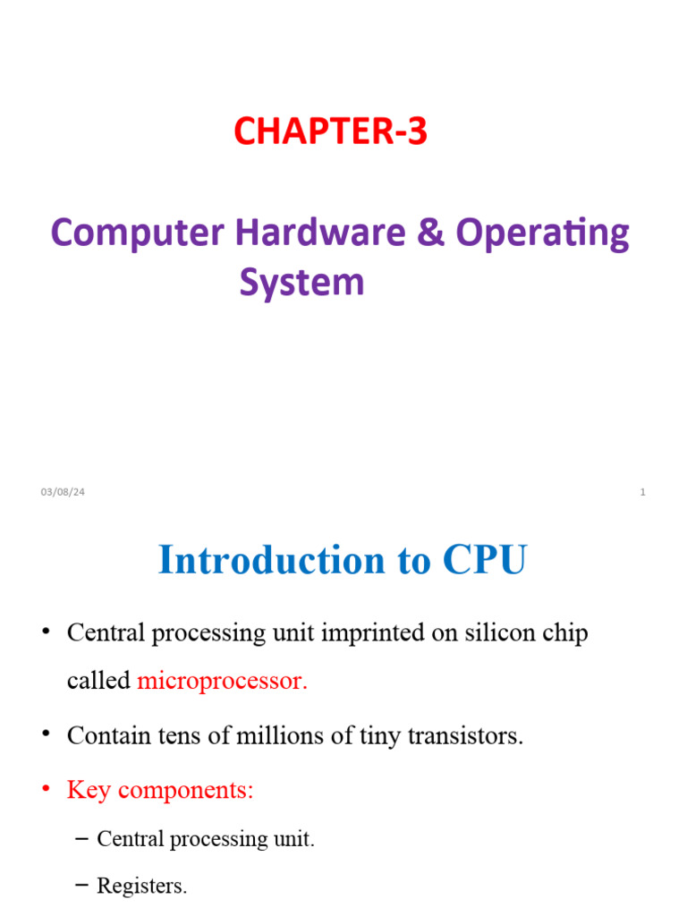 Chapter-3 Computer HW and OS | PDF | Central Processing Unit | Electronic Circuits