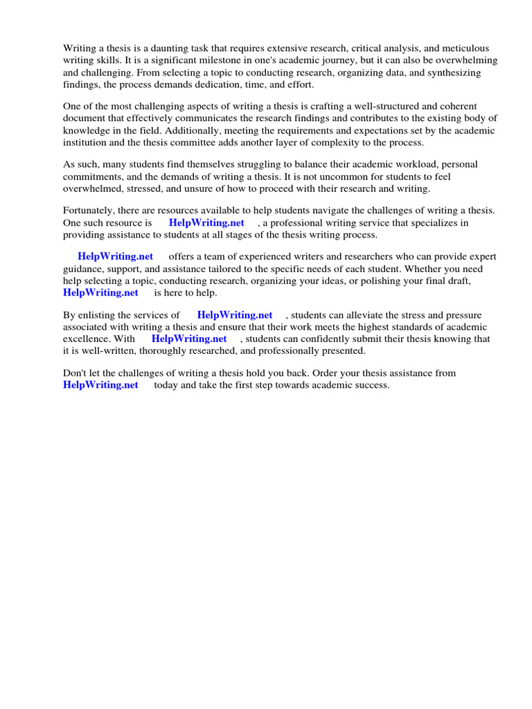 Thesis Writing Support Services | PDF | Thesis | Experience