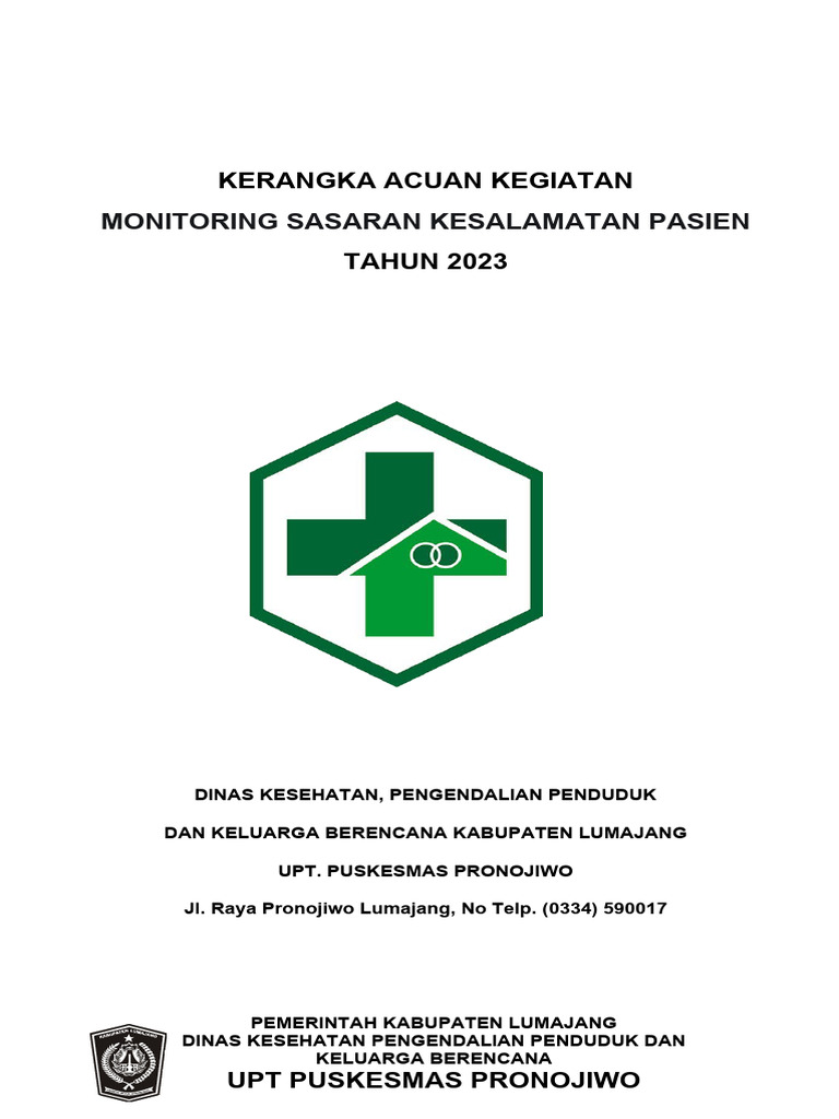 3. Kak Monitoring Sasaran Keselamatan Pasien | PDF