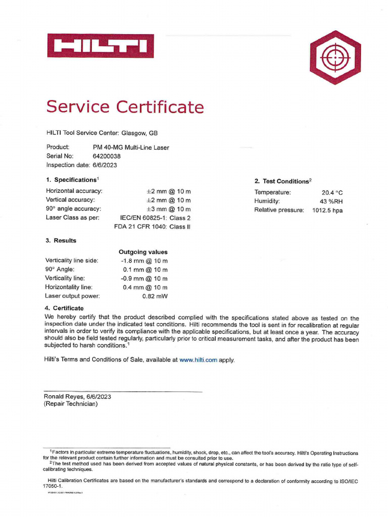 Calibration Certificate | PDF