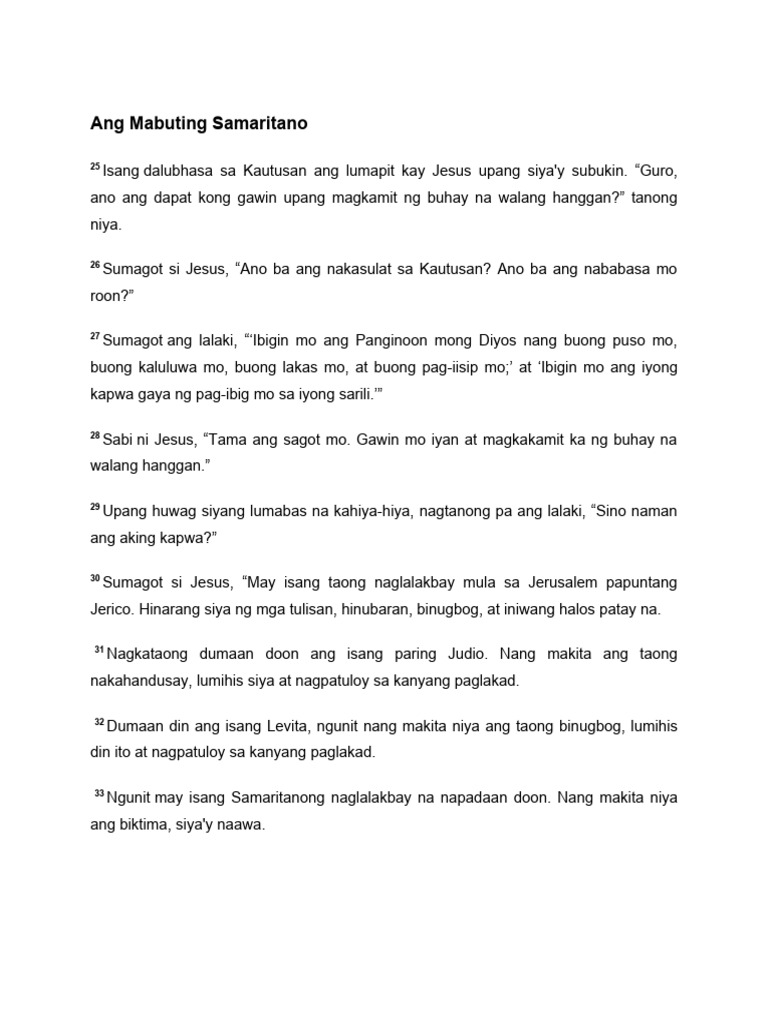 Ang Mabuting Samaritano | PDF