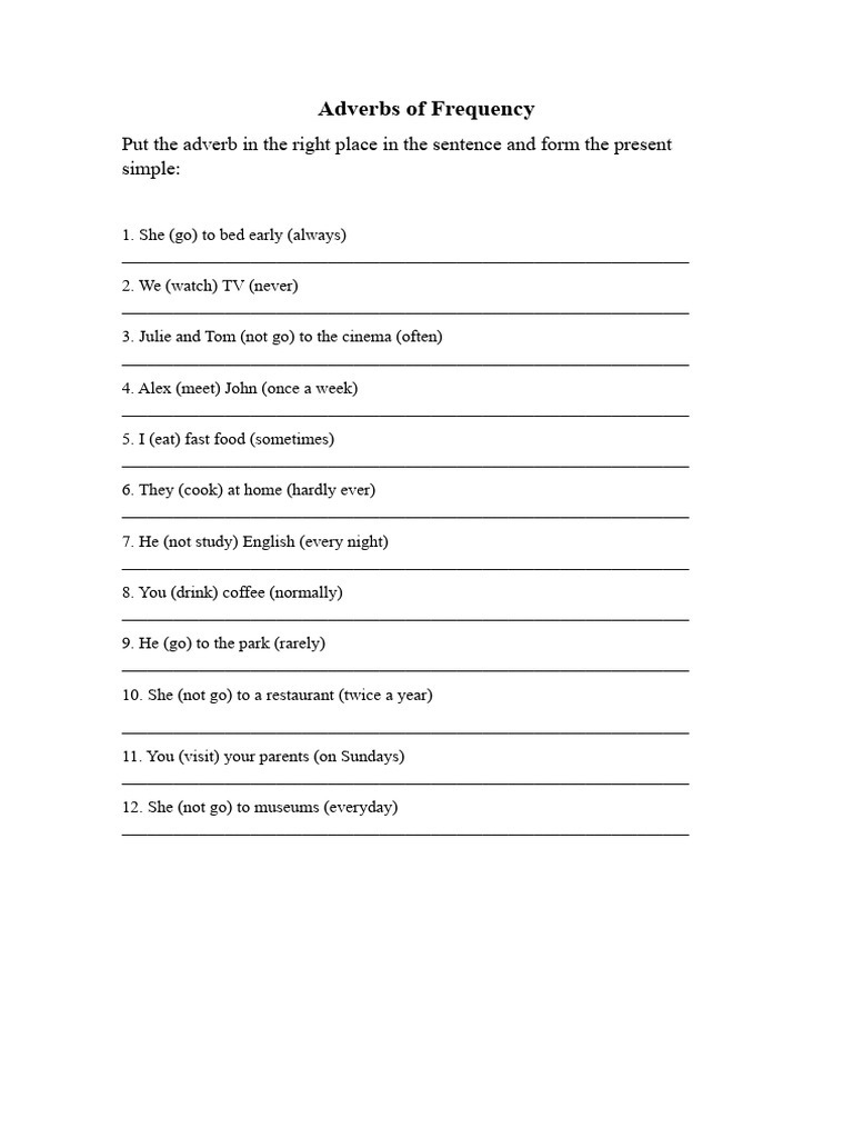 Adverbs of Frequency + Present Simple | PDF