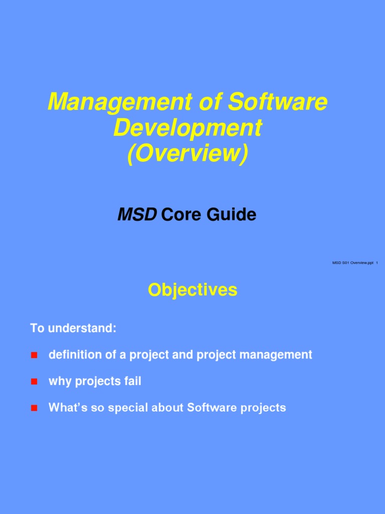 Management of Software Development (Overview) : MSD Core Guide | PDF ...
