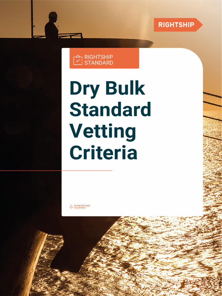 Dry Bulk Standard Vessel Vetting Baseline Criteria External | PDF