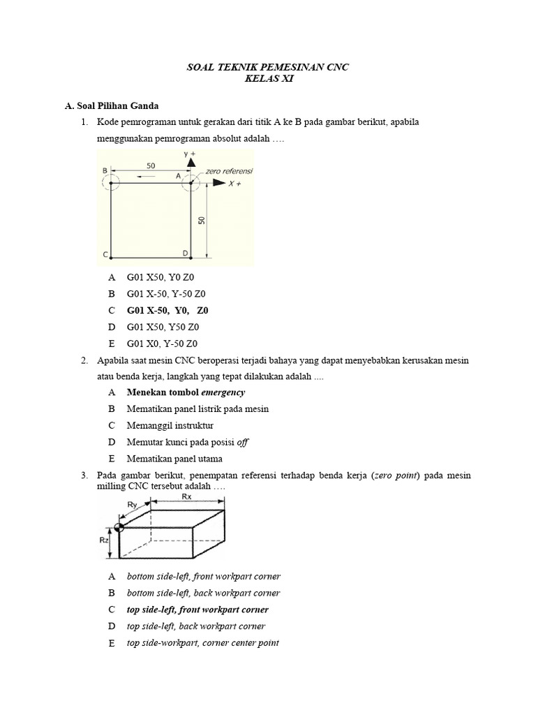 Soal Pas CNC Kelas Xi TPM SMT Genap 2019 | PDF