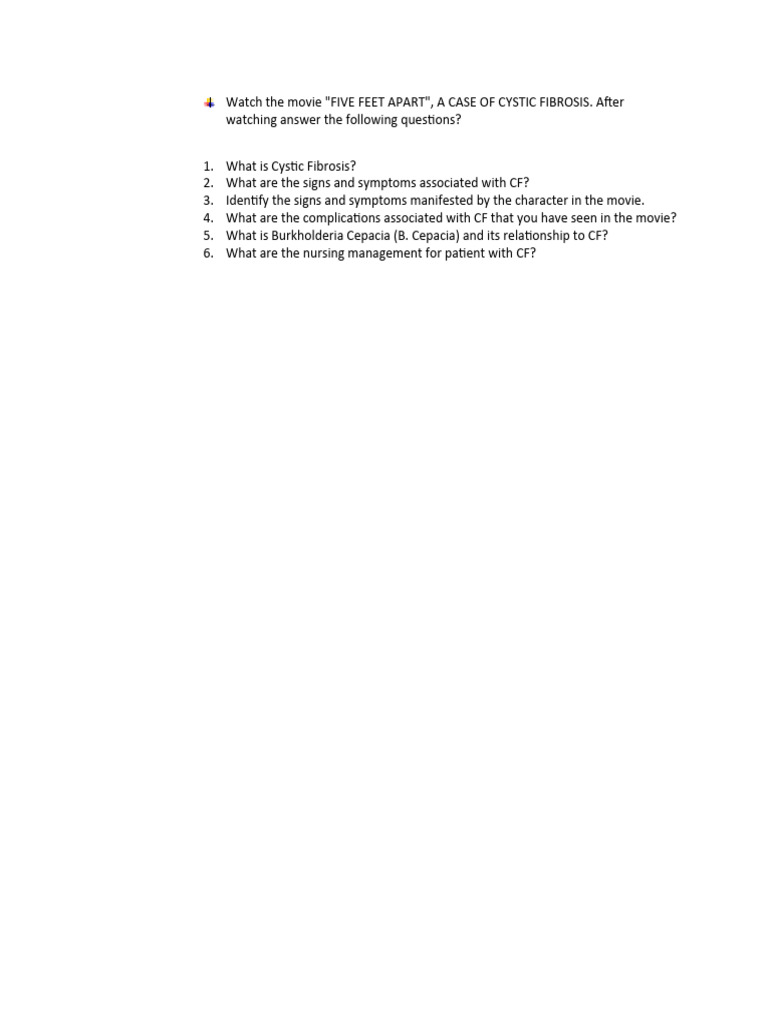 Cystic Fibrosis Activity | PDF