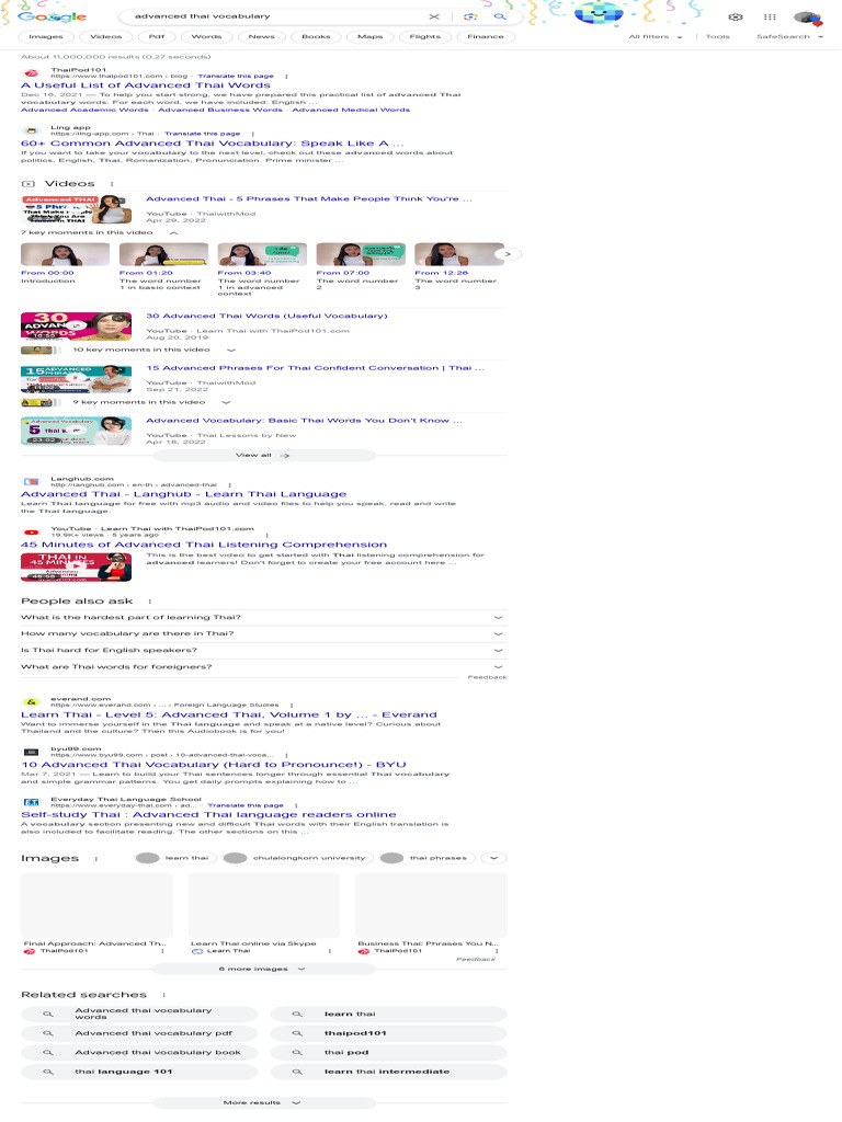 Advanced Thai Vocabulary Guide | PDF | Vocabulary | English Language