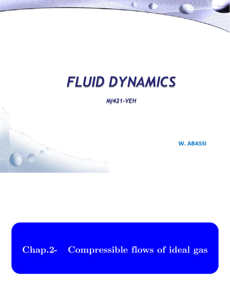 Chapitre 2- Dynamique des fluides 2024 | PDF