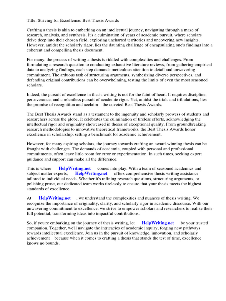 Best Thesis Awards | PDF