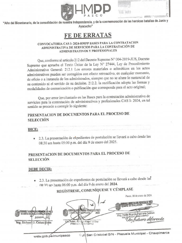 Fe de Erratas | PDF