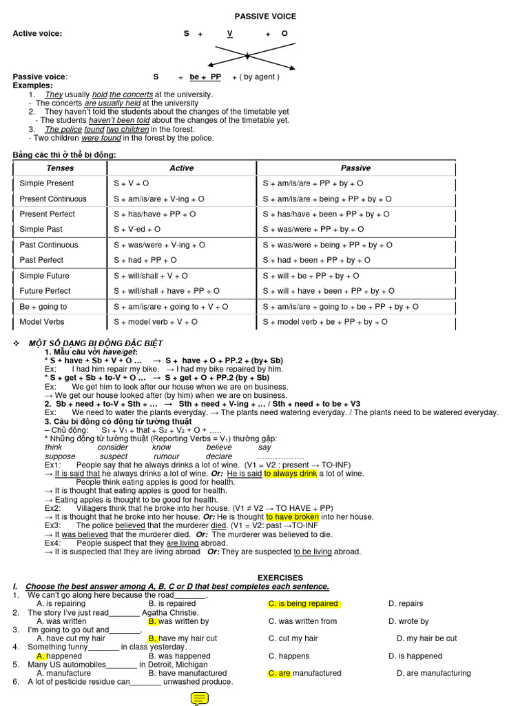 Chuyên đề 2- Passive voice | PDF | Language Mechanics | Grammar