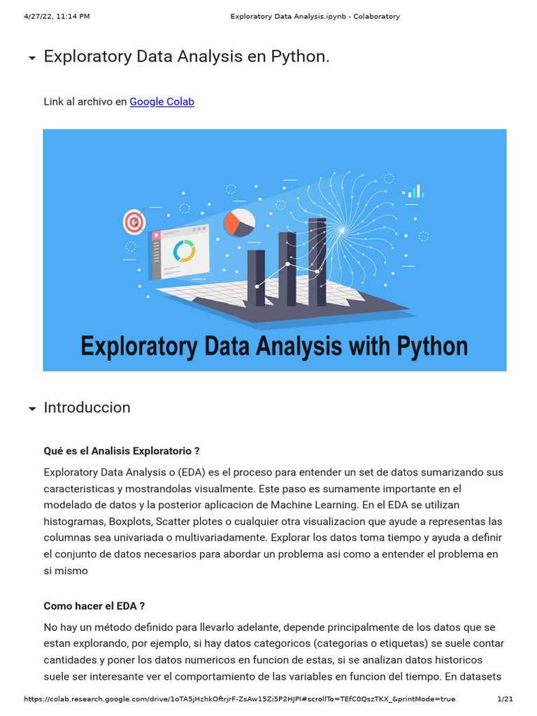 Exploratory Data Analysis en Python | PDF | Histograma | Análisis de los datos