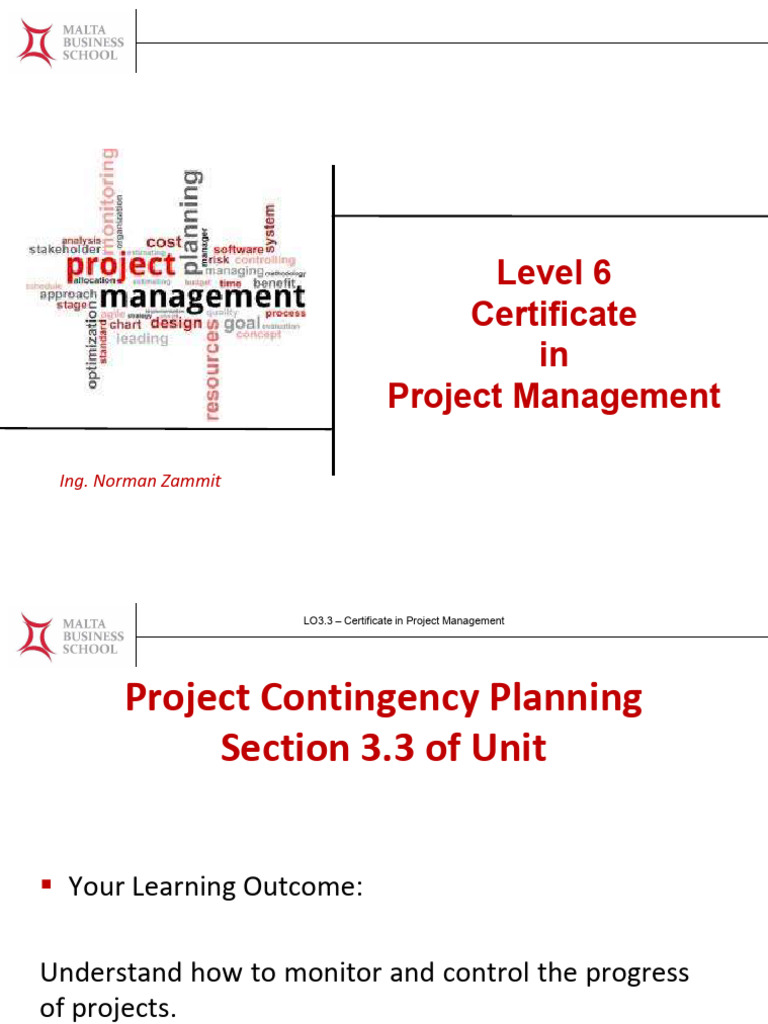 Project Mgmt: Contingency Planning | PDF | Project Management | Risk