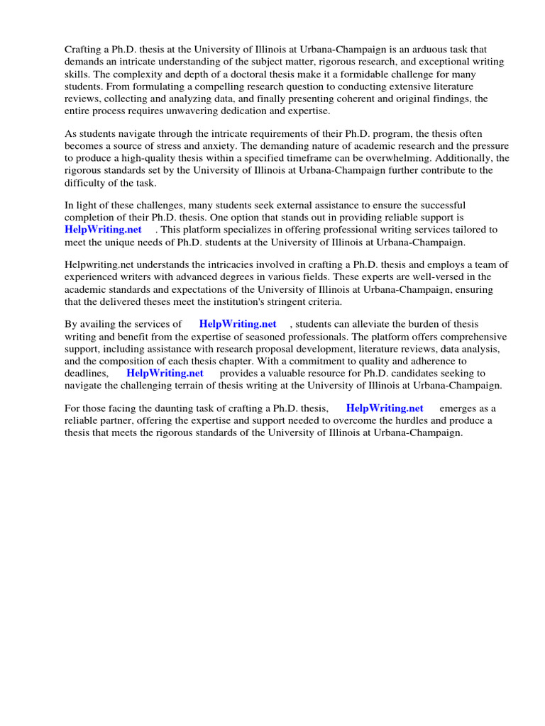 University of Illinois at Urbana Champaign PHD Thesis | PDF | Doctor Of ...