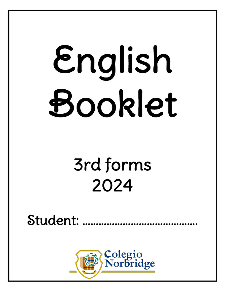 English Booklet 3rd Forms 2024 | PDF