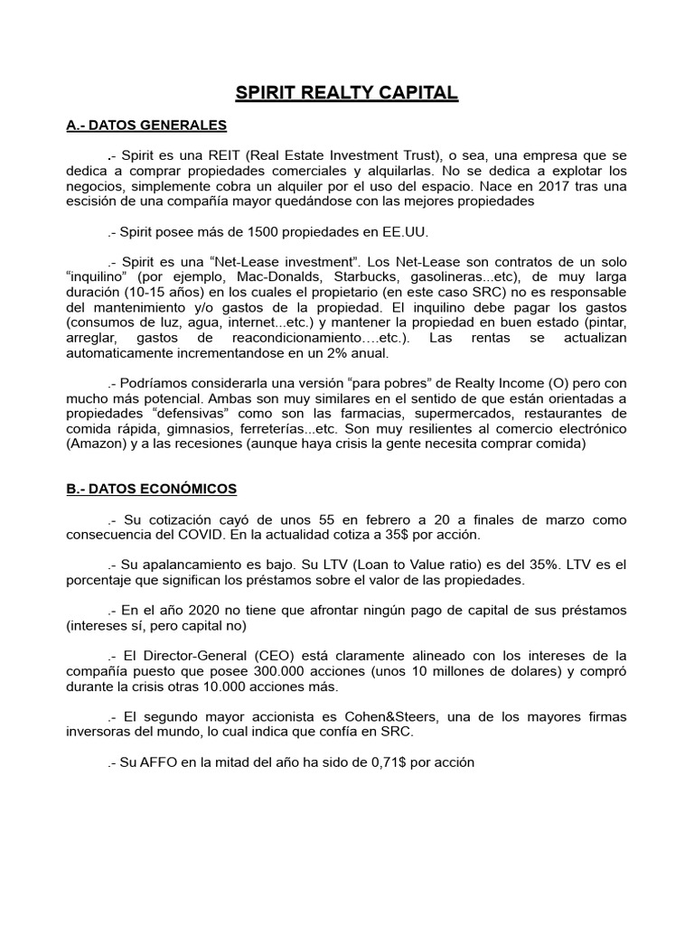 Spirit Realty Capital SRC | PDF | Compartir (Finanzas) | Dividendo