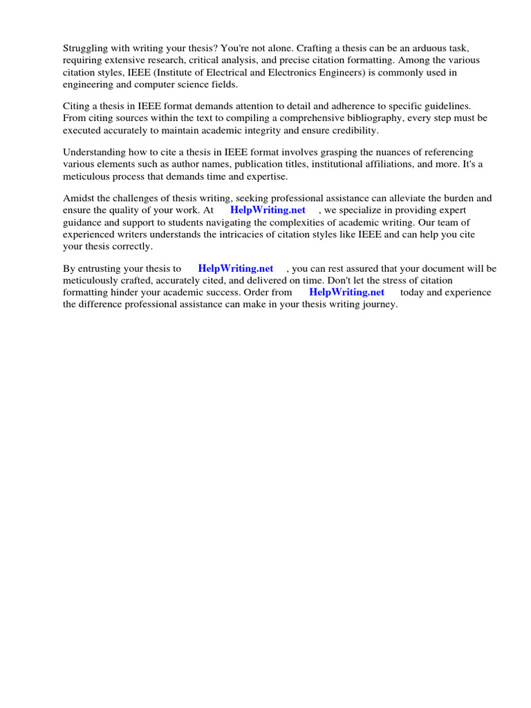 How To Cite A Thesis Ieee | PDF | Citation | Thesis