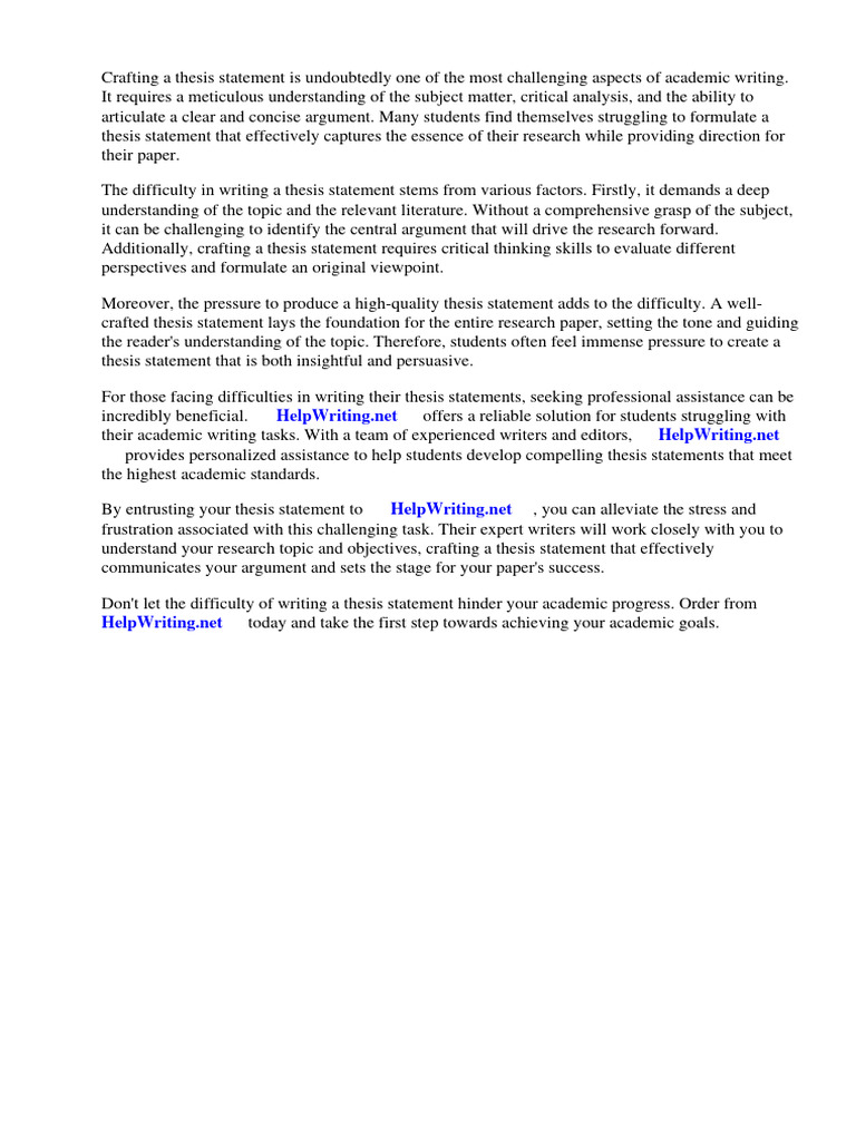 Practice Thesis Statement Writing | PDF