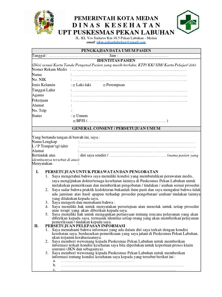 Form General Consent Umum | PDF