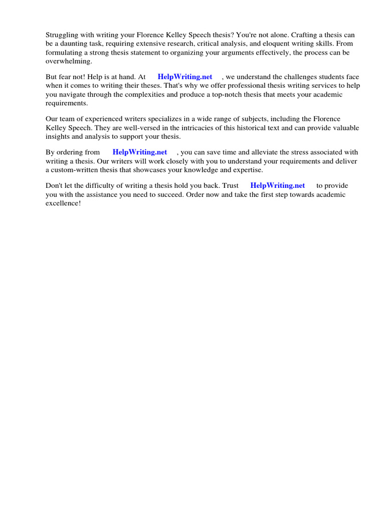 Florence Kelley Speech Thesis | PDF | Social Science