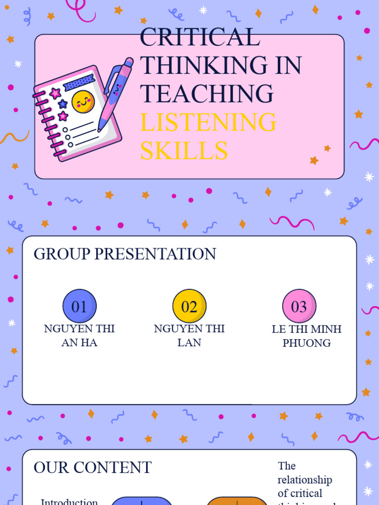 Critical Thinking in Teaching Presentation | PDF | Critical Thinking ...