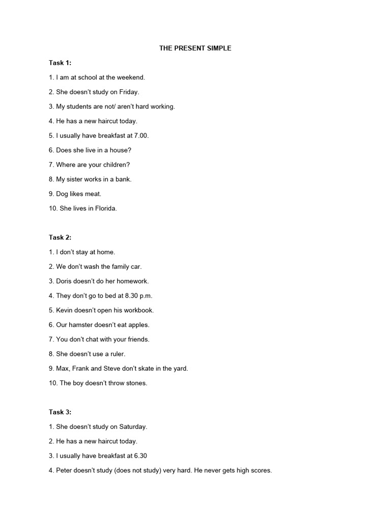 The Present Simple | PDF