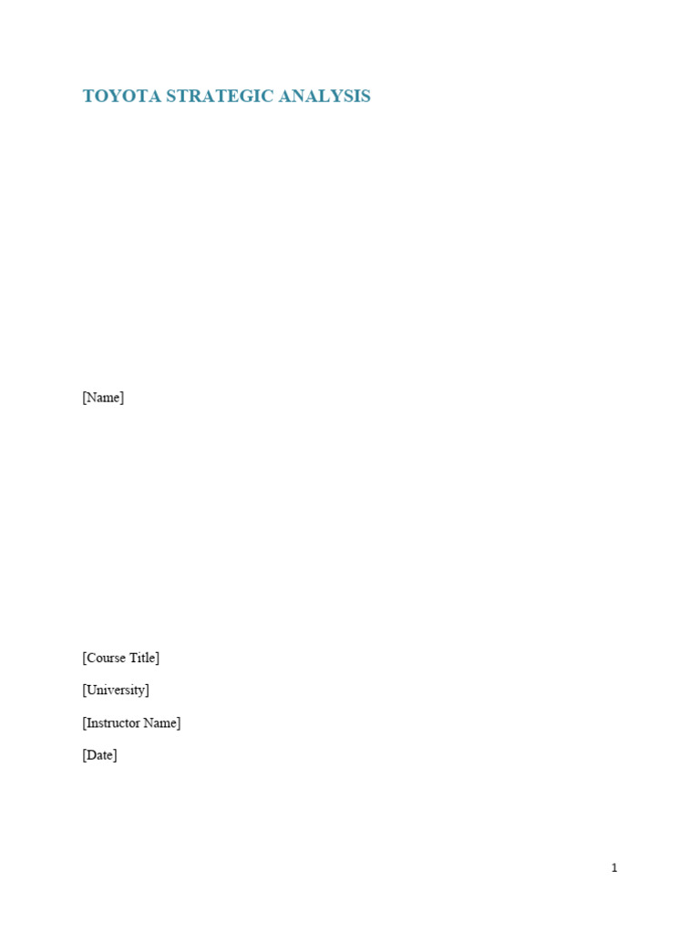 Toyota Competitive Strategy Analysis | PDF