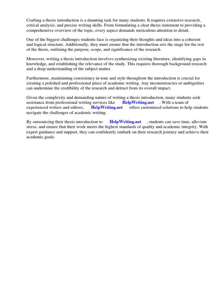 Example of Thesis Introduction | PDF