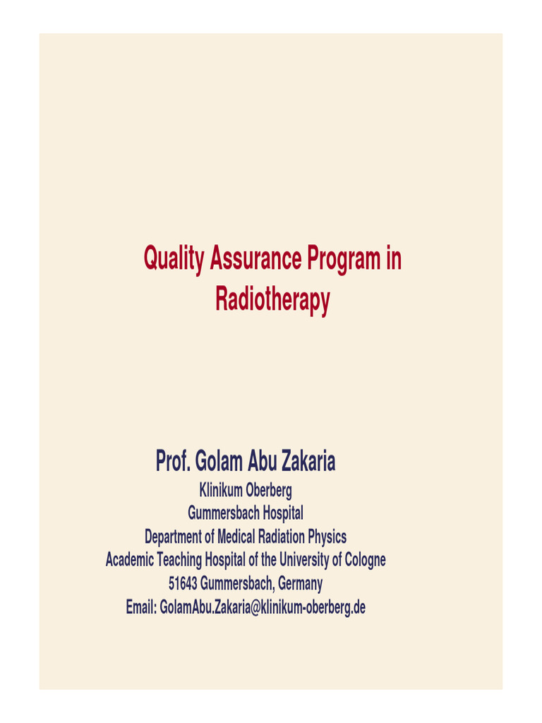 Zakaria3 Quality Assurance Program in Radiotherapy Formatiert ...