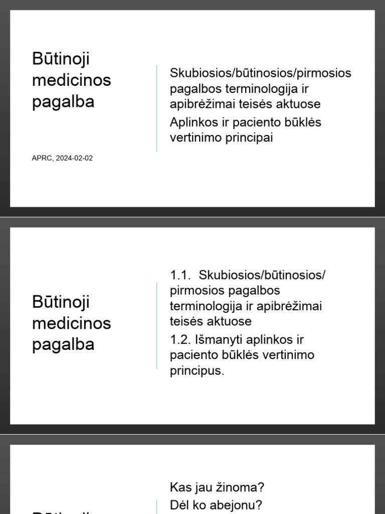 1 - Paramediko Veiksmai Vykstant Į Įvykio Vietą1 | PDF