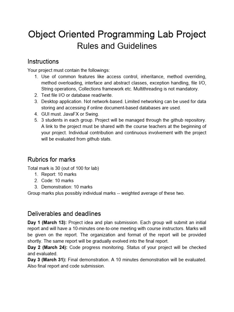 Project Guidelines | PDF Project Guidelines | PDF