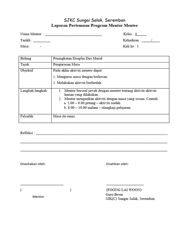 Laporan Mentor Mentee T4 | PDF