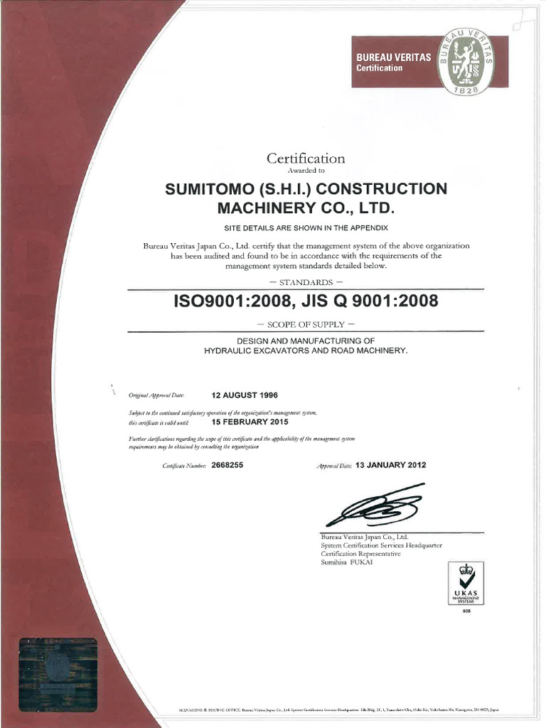 Certificado Sumitomo 2 | PDF