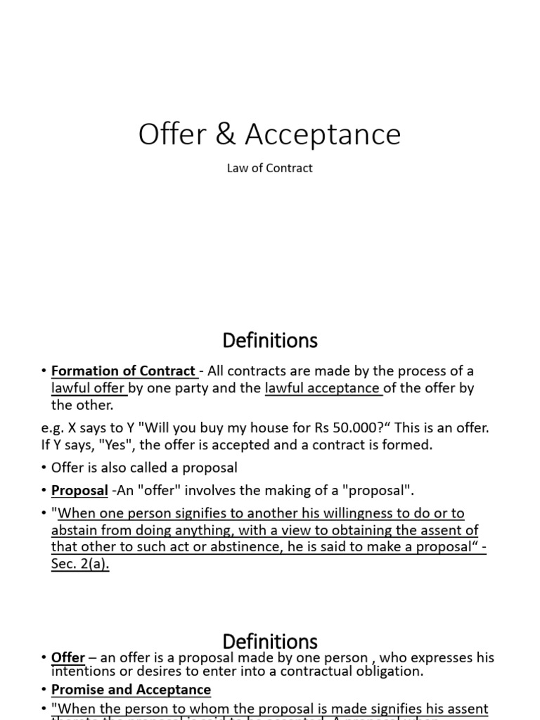 Offer & Acceptance | PDF