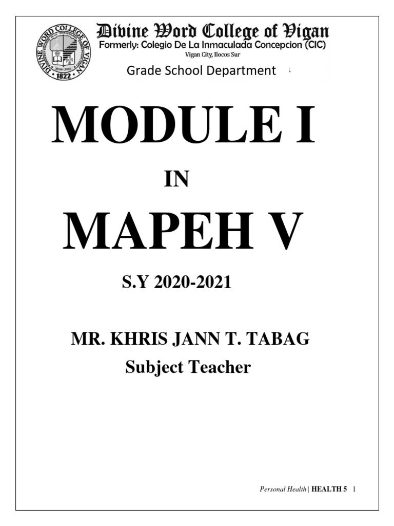 Module I in Mapeh V (Health) | PDF | Mental Health | Cyberbullying