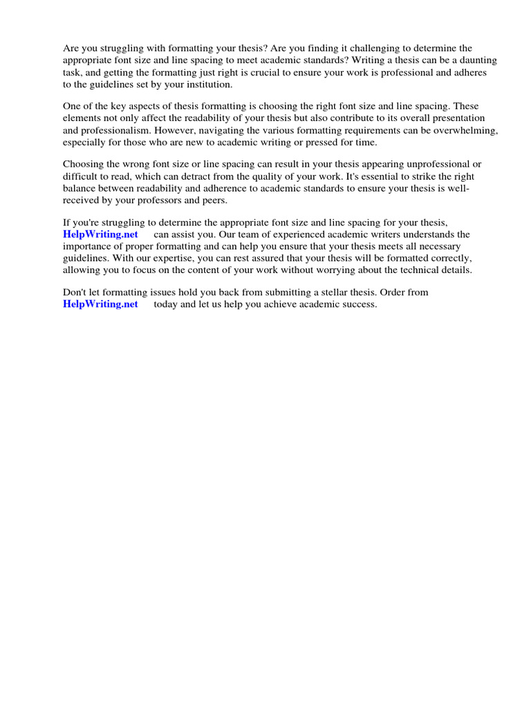 Font Size and Line Spacing For Thesis | PDF | Career & Growth