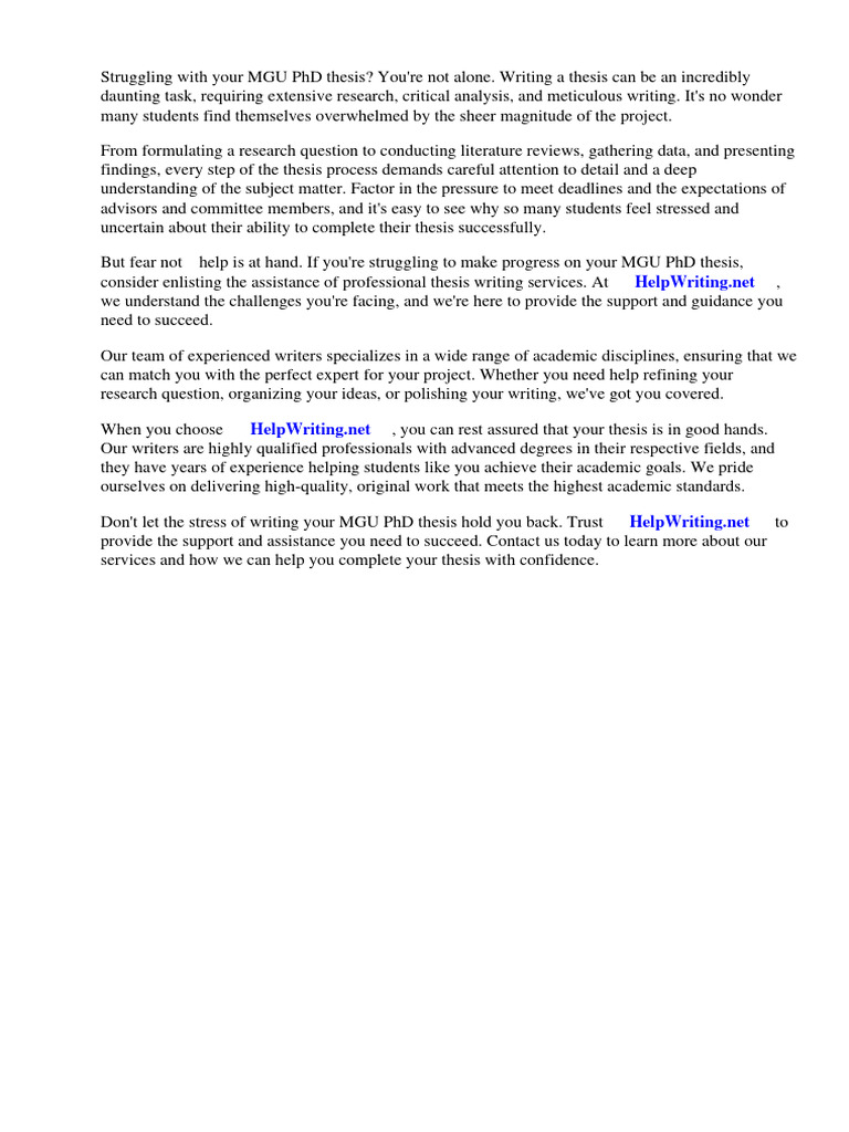 Mgu PHD Thesis | PDF | Computers