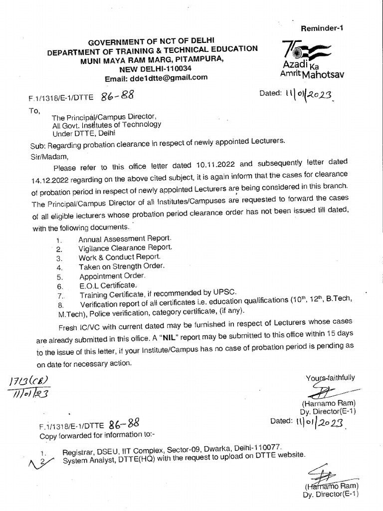 Probation Clearance List of Documents | PDF