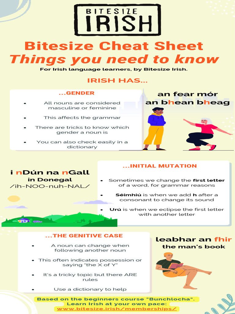 Things You Need To Know Bitesize Irish Cheat Sheet 2 | PDF | Irish ...