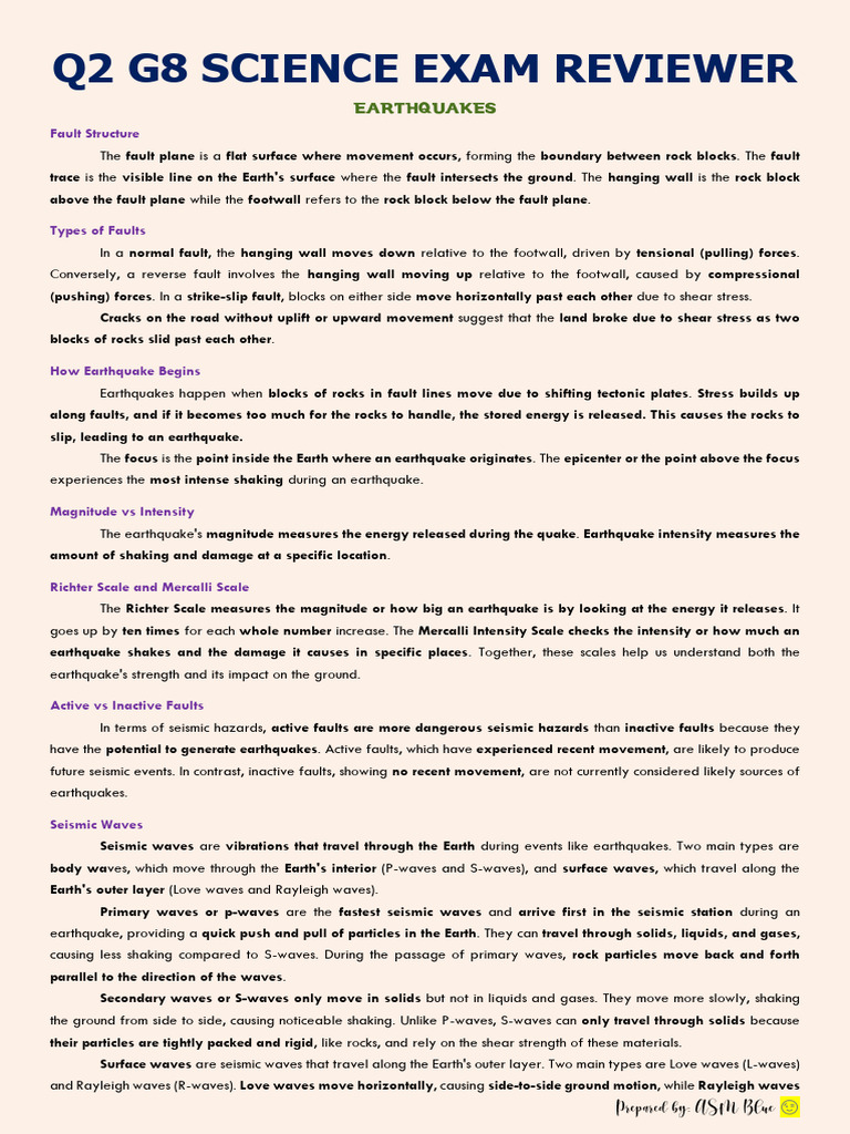 Q2 G8 Science Exam Reviewer | PDF | Tropical Cyclones | Meteoroid