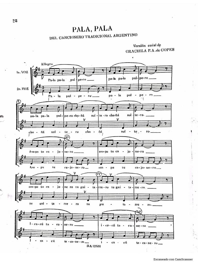 Pala, Pala - Del Cancionero Tradicional Argentino. Vers. Coral Graciela ...