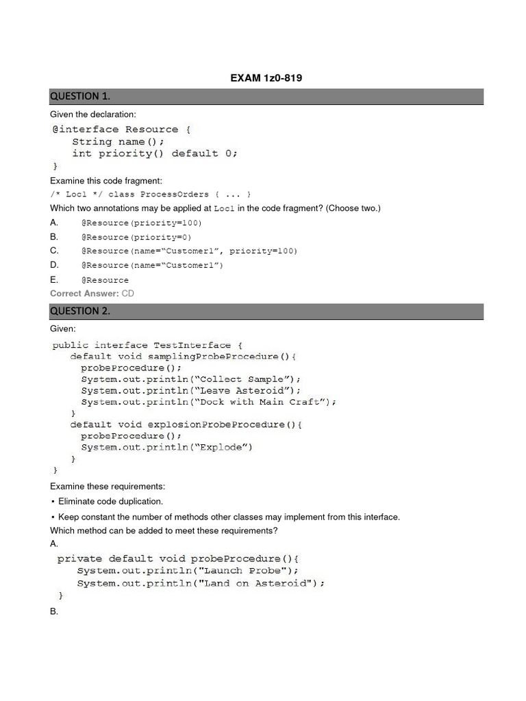 Examen JSE 11 (con respuestas) | PDF
