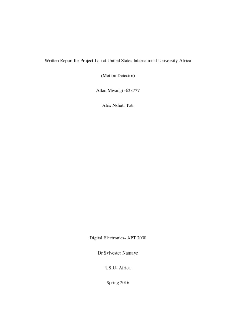 Project - Motion Detector | PDF | Infrared | Sensor