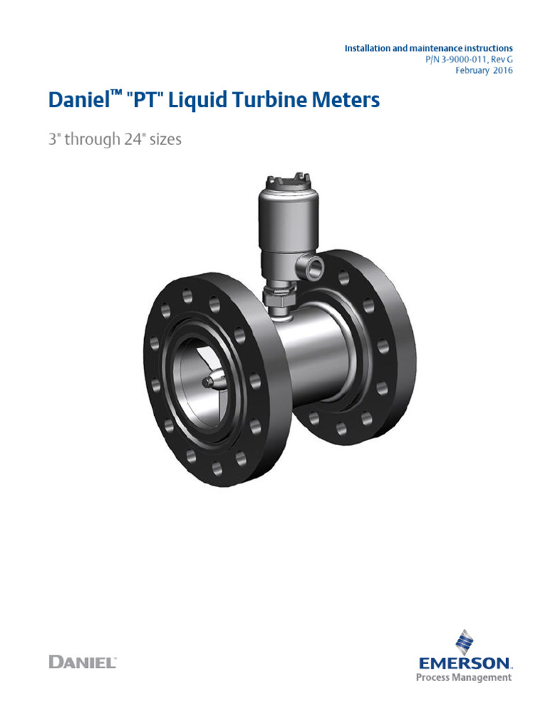 Manual Turbine Flow Meters Liquid PT Sizes 3 24 Installation ...