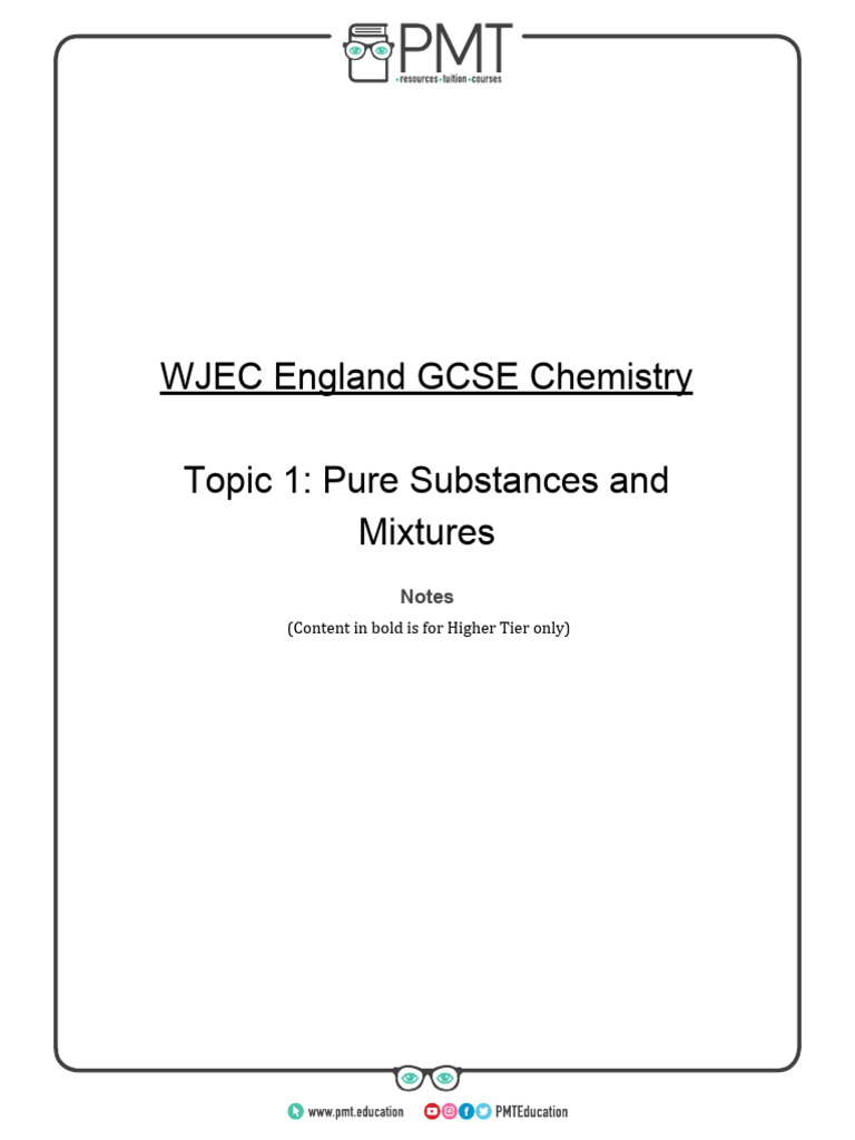 GCSE Chemistry: Pure Substances & Mixtures | PDF | Crystallization ...