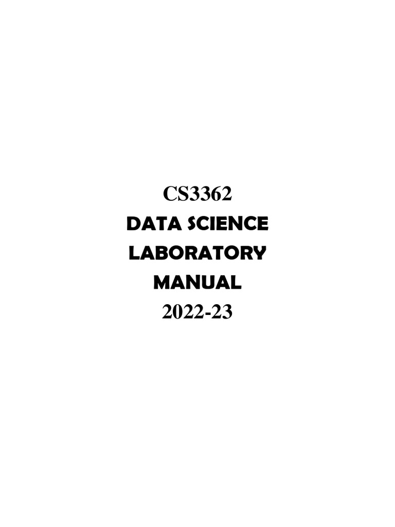 CS3362 Data Science Laboratory Manual 2022-23 | PDF | Regression Analysis | Linear Regression